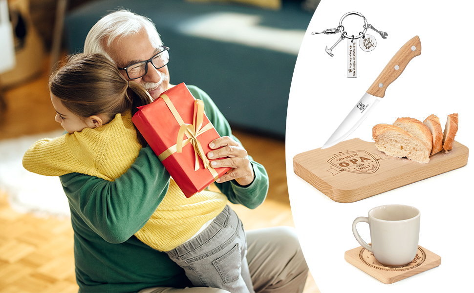 Hzdyopk Geschenk für Opa, Frühstücksbrettchen Beste Opa Geschenk Geburtstagsgeschenk ...