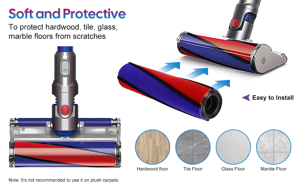 WIOR Soft Roller Brush Roll Bar Replacement Compatible with Dyson V6 V7 ...