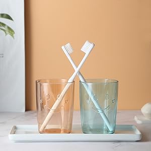 Amazon.com: Baowindy 4Pcs Bathroom Tumbler Toothbrush Cups, Smiley ...