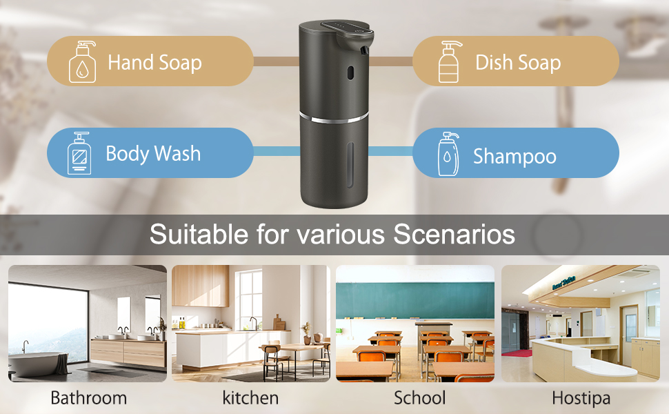 Amazon.com: Uarnicey Automatic Foaming Soap Dispenser 12.8oz Wall Mount Auto Soap Dispenser, USB ...