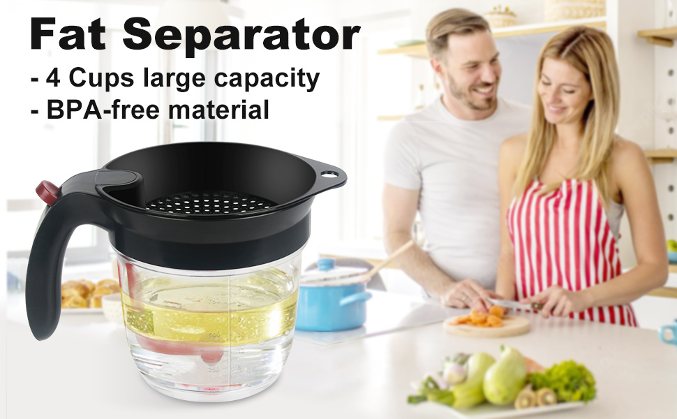 Amazon.com: Wusdayer Fat Separator with Bottom Release,Gravy Separator,Soup Oil Separator Safe ...