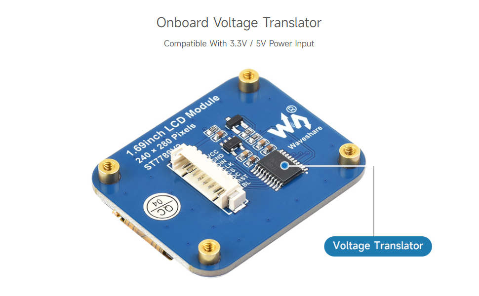 Waveshare 1.69inch LCD Display Module, 240×280 Resolution, SPI ...
