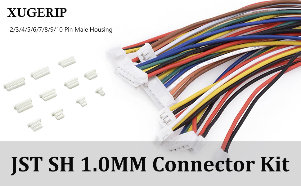 Amazon.com: XUGERIP 495Pcs JST SH1.0MM Connector Kit, 1.0 MM Pitch Connectors, 2/3/4/5/6/7/8/9 ...