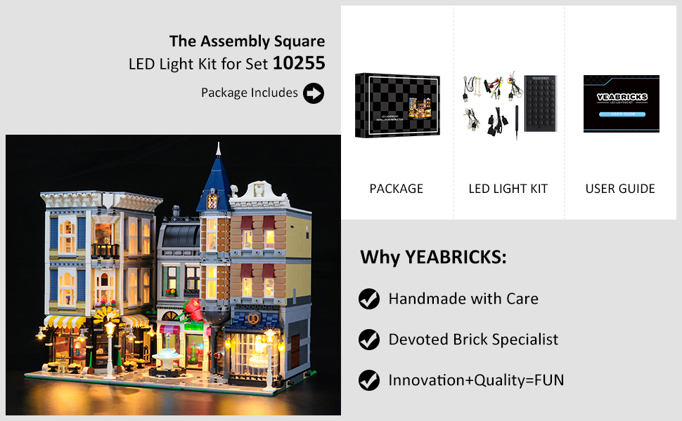 Amazon.com: YEABRICKS LED Light for Lego-10255 Creator The Assembly Square Building Blocks Model ...
