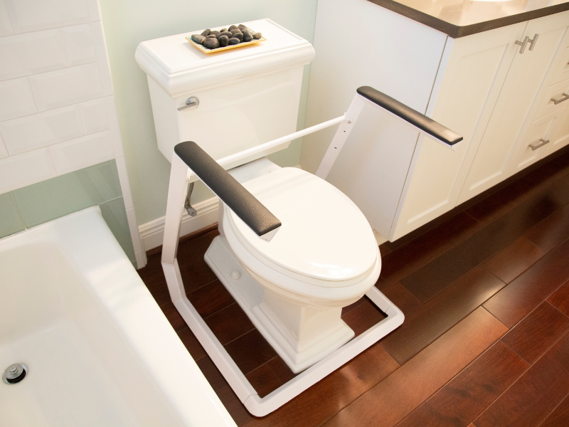 Amazon.com: Vive Toilet Safety Rail - Stand Alone Handicap Grab Bar - Disability aid for Seniors ...