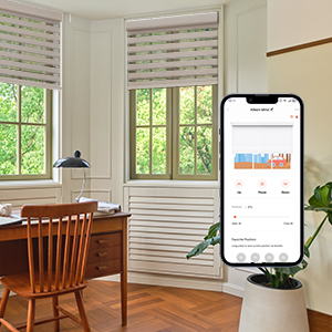 Amazon.com: Allesin No Drill No Tools Motorized Zebra Blinds with Remote, 50% Light Blocking ...