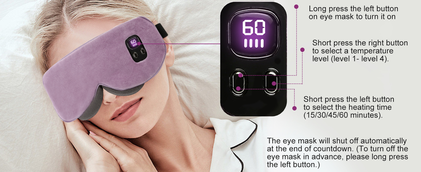 Amazon.com: Aroma Season Heated Eye Mask, Cordless and Washable Warm Eye Compress for Dry Eyes ...