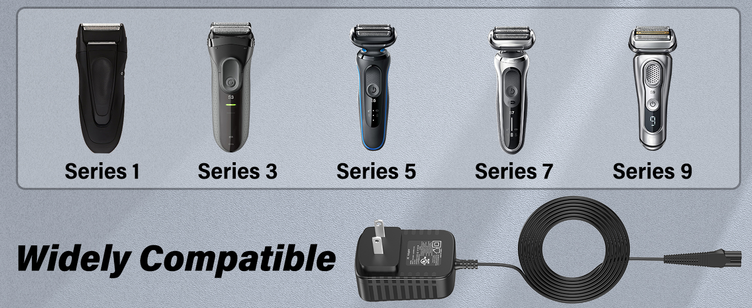 Amazon.com: PERFEIDY Replacement Charger for Braun Shavers Series 9 7 3 5 1 Charger, 12V 400mA ...