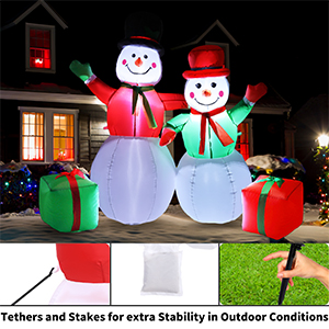 Amazon.com: Buheco Snowman Inflatable Christmas Yard Decorations Outdoor Blowups 5ft Giant Blow ...