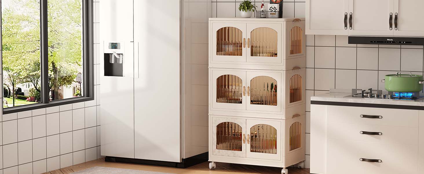 Amazon.com - Collapsible Storage Bins with Wheels and Lid - 3 x 21.6GAL ...