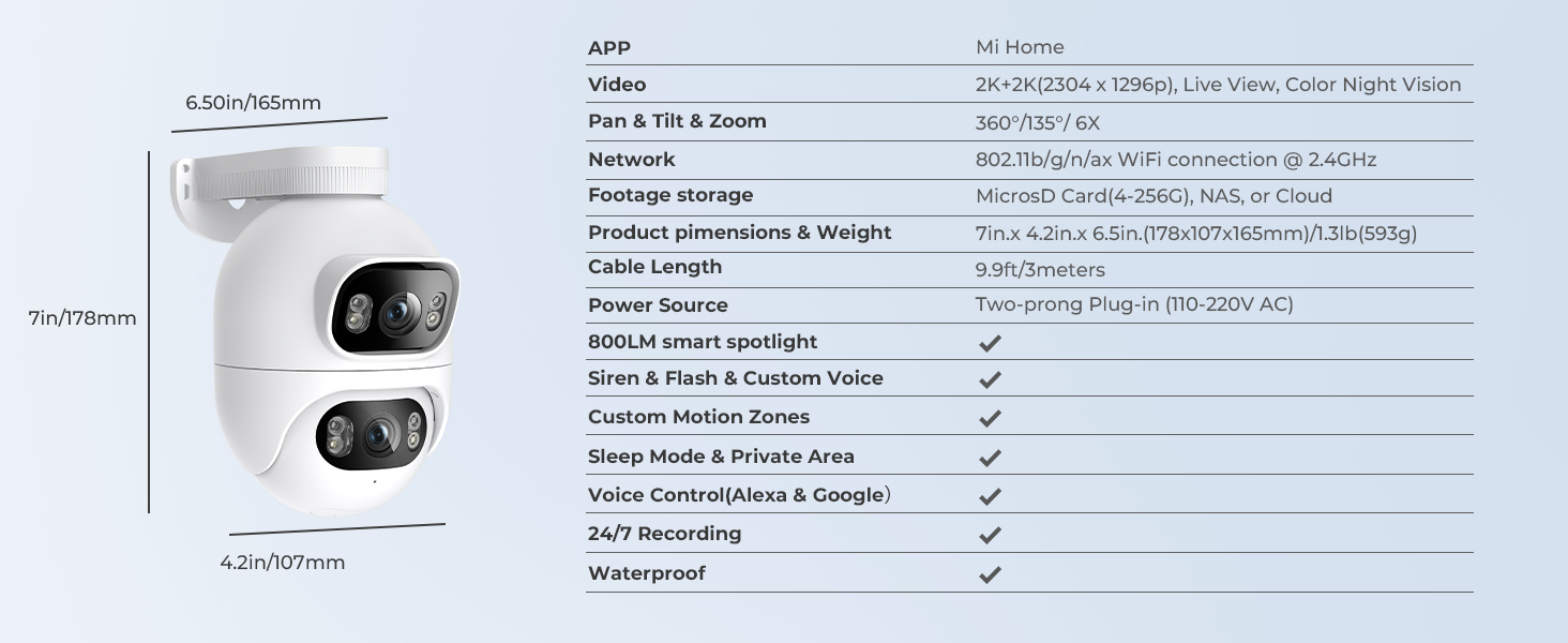 Amazon.com : IMILAB EC6 Dual Outdoor Plug-in Security Camera: 2K Dual Lens Camera for Home ...