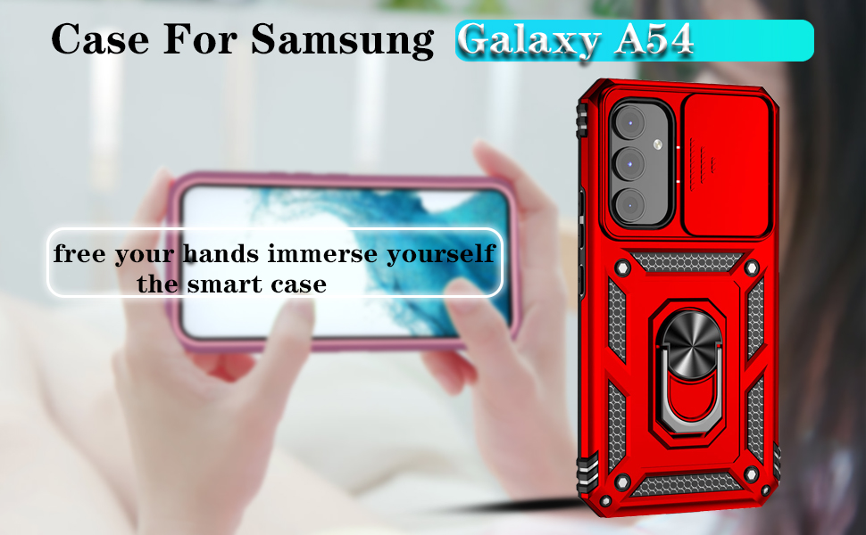 Amazon.com: SunStory Phone Case for Samsung Galaxy A54 5G Case with HD Screen Protector & Slide ...