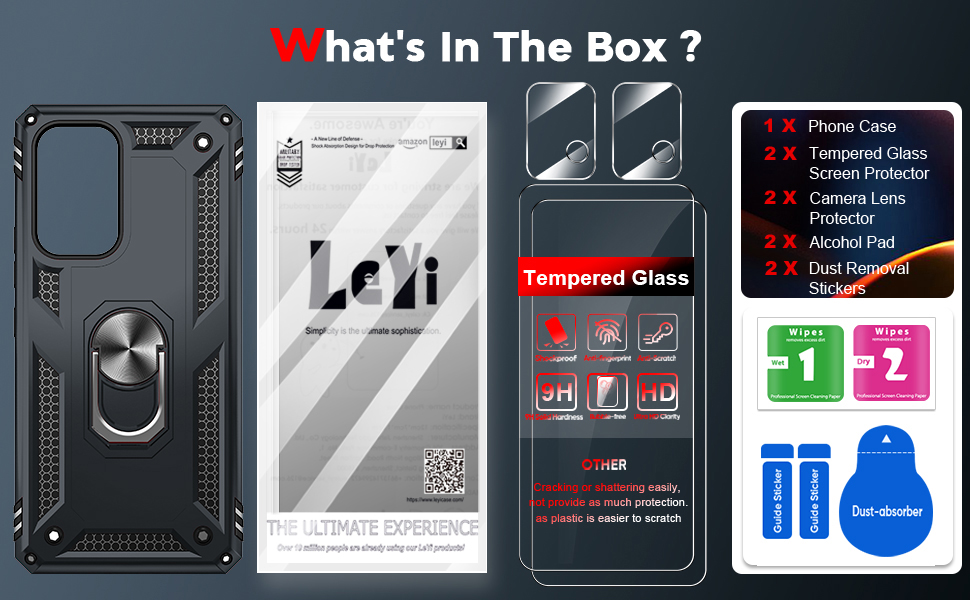 LeYi Samsung A53 5G Case, Samsung Galaxy A53 5G Phone Case and 2 Tempered Glass Screen Protector ...