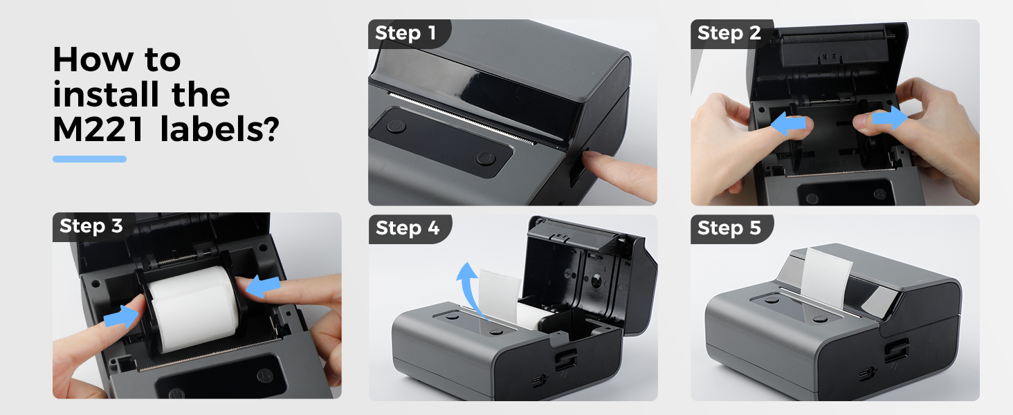 M221 Label Maker, Upgrade 3 Inch Bluetooth Thermal Label Printer for Batch Printing, Barcode ...