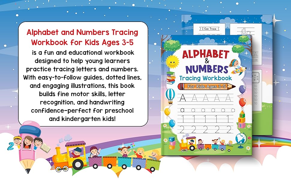 Alphabet & Numbers Tracing Workbook for Kids Ages 3-5 | Fun Handwriting Practice, Letter ...
