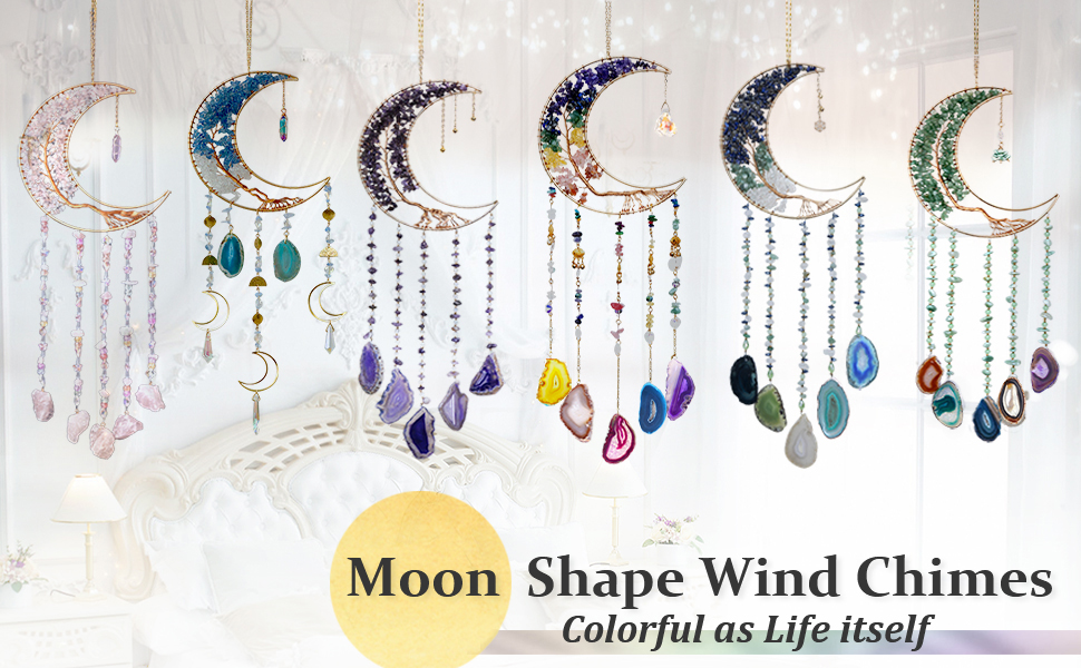 Amazon.com : 7 Chakra Crystal Wind Chimes, Handcrafted Hanging Crystal ...