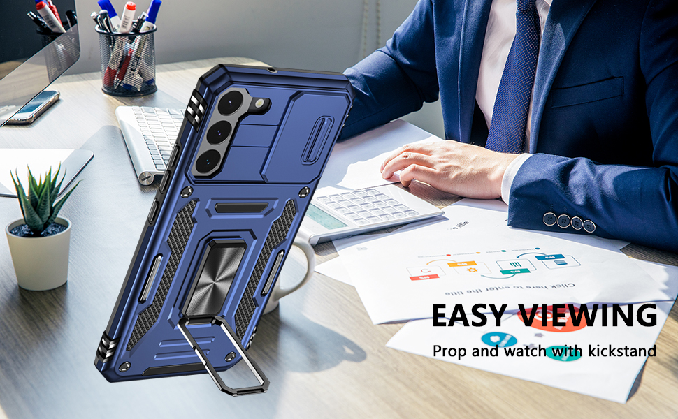 Amazon.com: KOBBRAN for Samung Galaxy S22 Plus Case S22+ Plus Case with Slide Camera Cover Ring ...