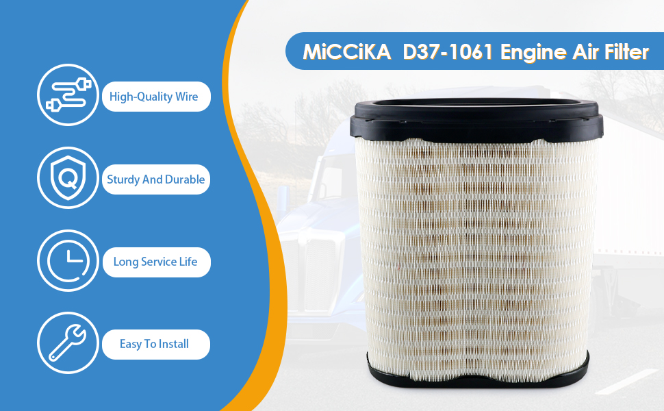 Amazon.com: MICCiKA D37-1061 Engine Air Filter for 2023 Kenworth T680 and 2023 Peterbilt 579 ...