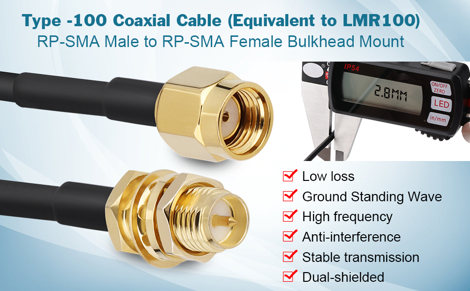 Amazon.com: BLTIATLE WiFi Antenna Extension Cable 20FT 2 Pack RP-SMA Male/Female Connectors Type ...