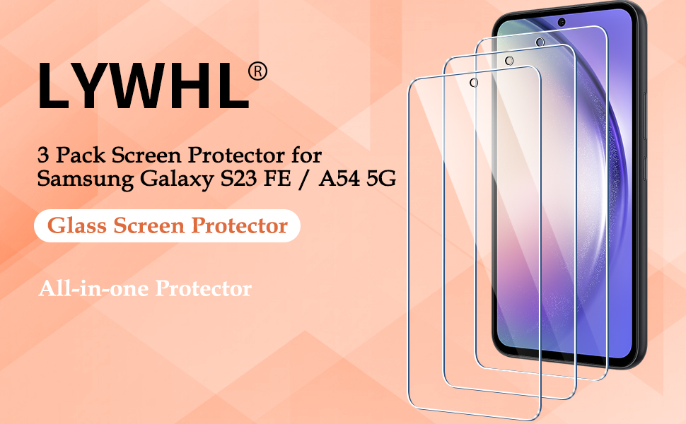 Amazon.com: LYWHL 3 Pack for Samsung Galaxy S23 FE/Galaxy A54 5G Screen Protector, Tempered ...