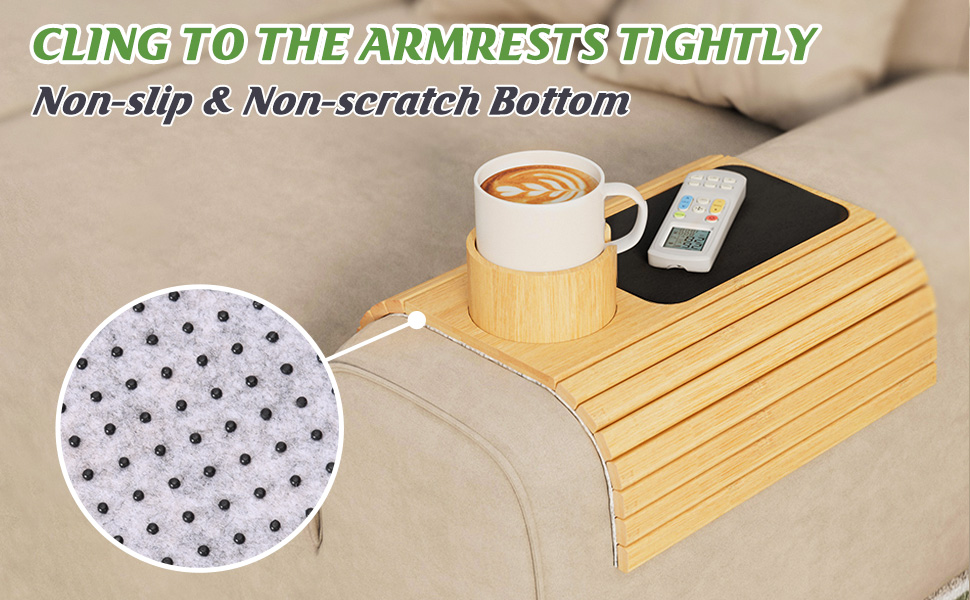 Amazon.com: BS-VOG Couch Cup Holder, Couch Arm Tray with 360° Rotating Drink Holder, Foldable ...