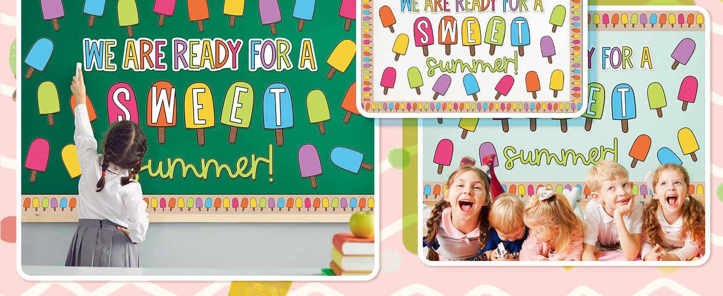 Amazon.com: JarThenaAMCS 72Pcs Summer Ice Pop Bulletin Board Decor Set ...