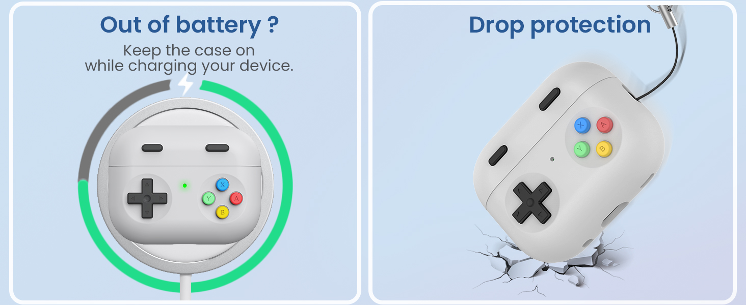 Delidigi for AirPods Pro 2 Case Cover Retro Handheld Game Console Design Silicone Protective ...