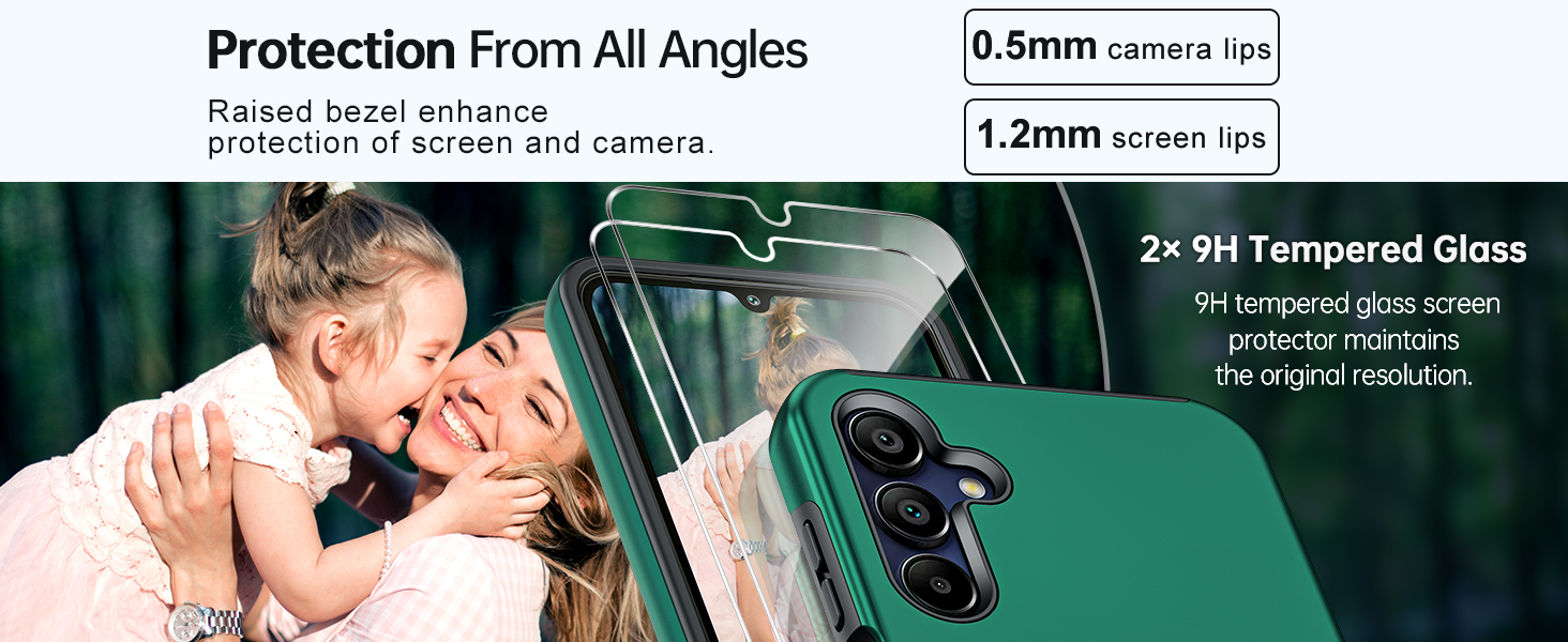 LeYi for Samsung Galaxy A15 4G/5G Case: and 2 Tempered Glass Screen Protector, with 360 Ring ...