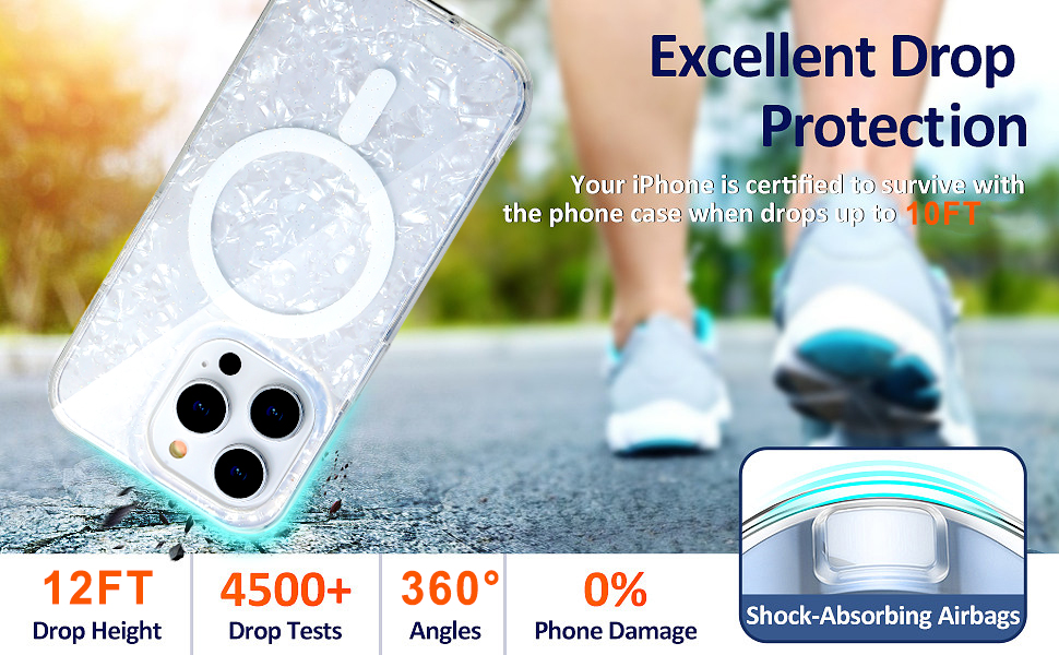 Amazon.com: WATEFULL for iPhone 16 Pro Max MagSafe Iridescent Case Glitter Sparkly, Opal Pearly ...