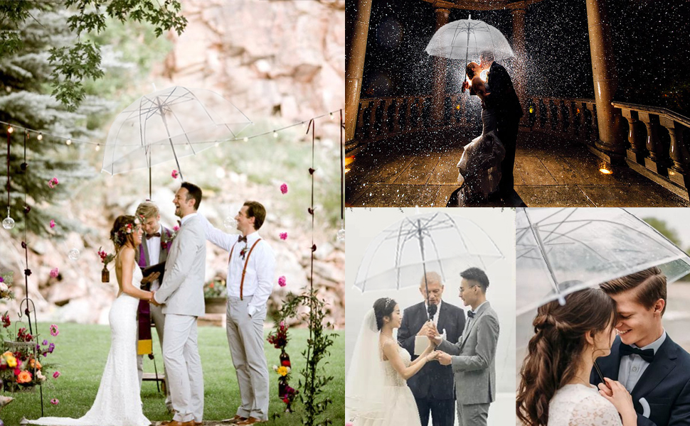 Amazon.com: ZXRMY Clear Bubble Dome Umbrella,Rainproof Automatic Opening Umbrellas Large,Clear ...