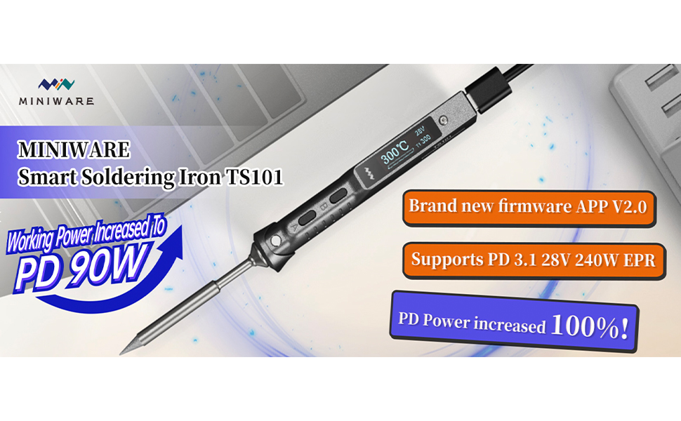 Amazon.com: SainSmart TS101 65W Mini Digital Electric Soldering Iron with TS-B2 Tip & USB Type C ...