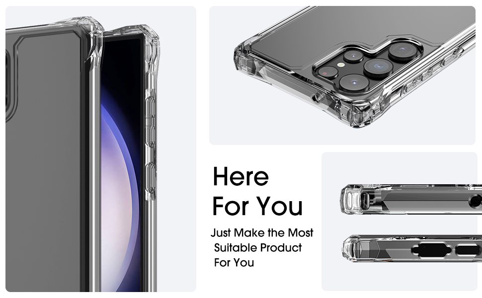 (2 Piezas) amCase Carcasa Transparente Compatible con Samsung Galaxy S23 Ultra 5G, Compatible ...