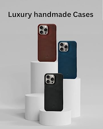 Amazon.com: DEERHANDMADE Premium Full Grain Leather Phone Case Compatible with Apple iPhone 15 ...