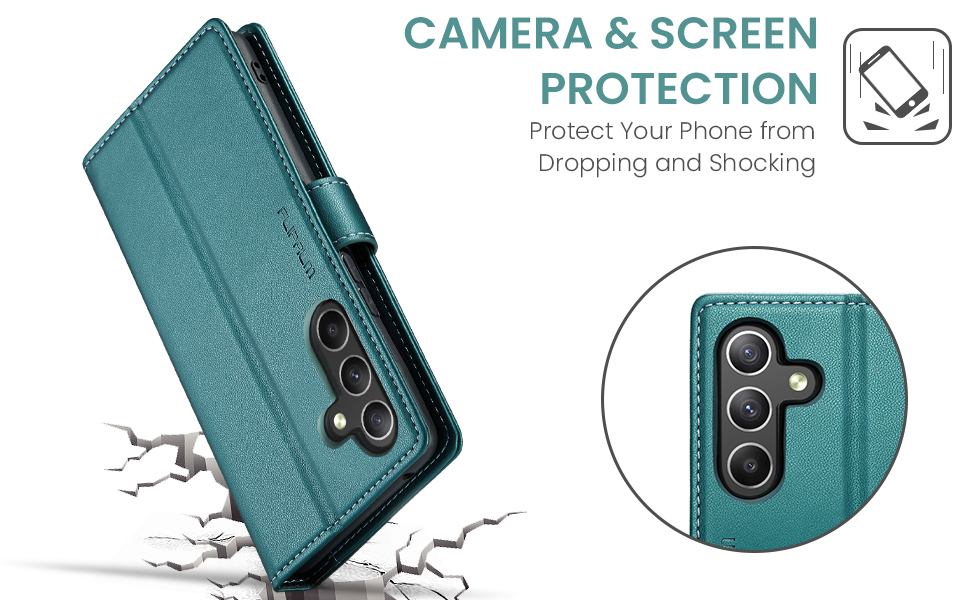 Amazon.com: FLIPALM Wallet Case for Samsung Galaxy A54, RFID Blocking Credit Card Holder, PU ...