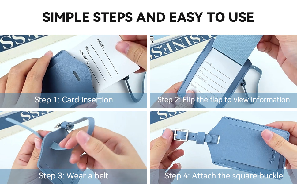 Amazon.com: CPCOIN Luggage Tag 2 Pack Premium PU Leather Bag Tags Privacy Protection Suitcase ID ...