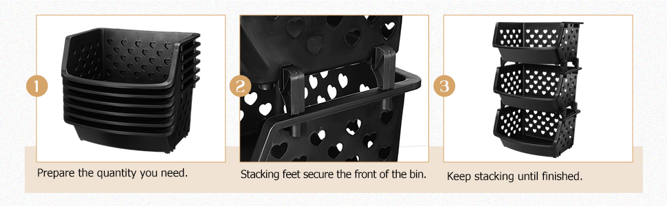 Amazon.com - Wenqik 6 Pack Plastic Stackable Storage Bins for ...