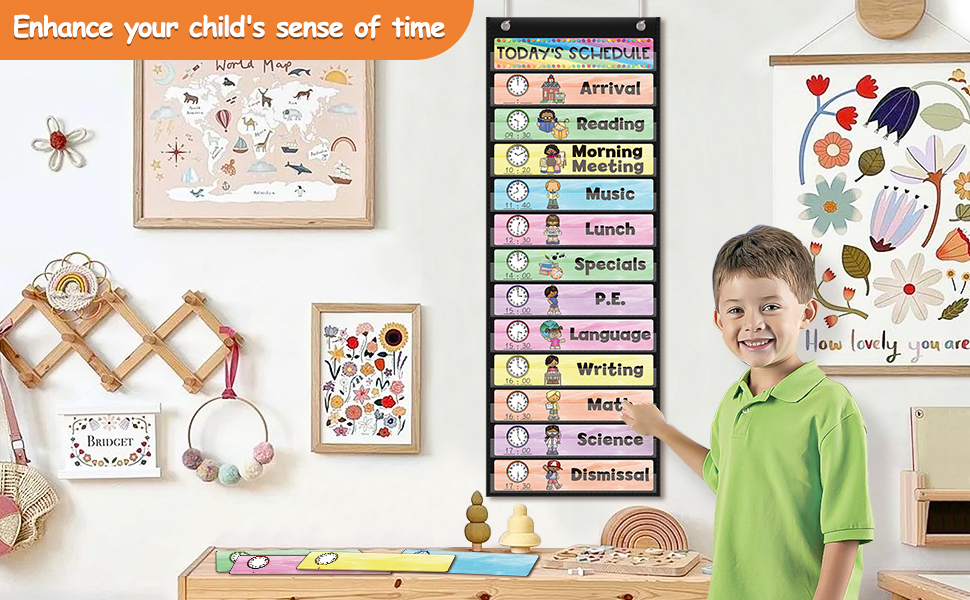 Amazon.com: ABCxGOOD Daily Schedule Pocket Chart, Toddler Schedule ...