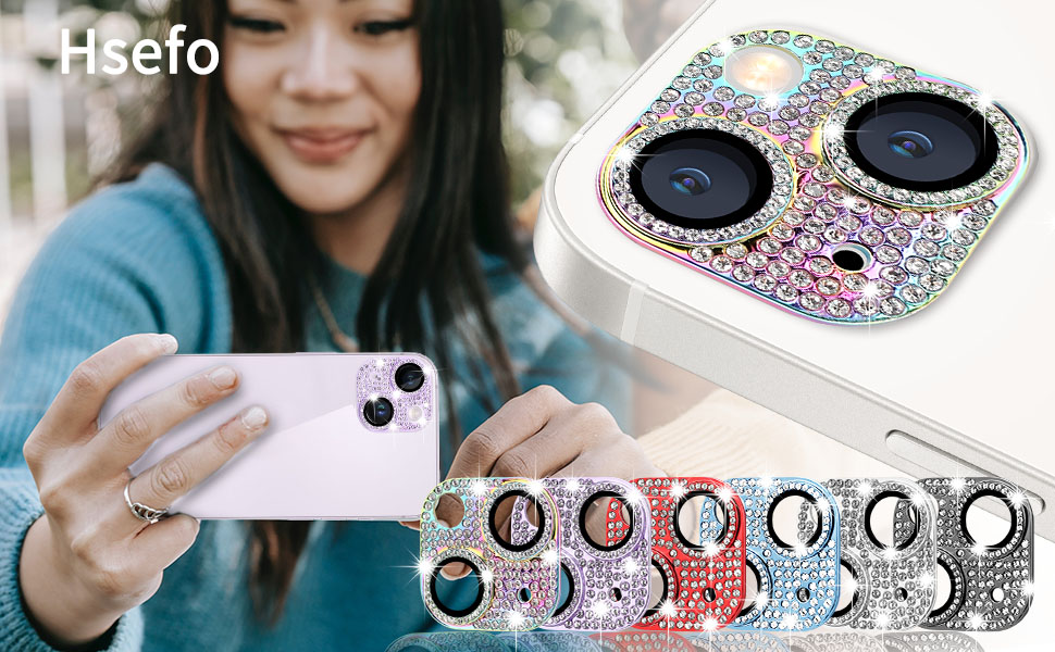 Amazon.com: Hsefo Compatible with iPhone 14 and 14 Plus Camera Lens Protector, Bling 3D ...