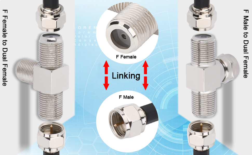 Amazon.com: BLTIATLE 4 Pack F-Type Coax Cable Splitter Combiner Adapter 3 Way F Type Connector F ...