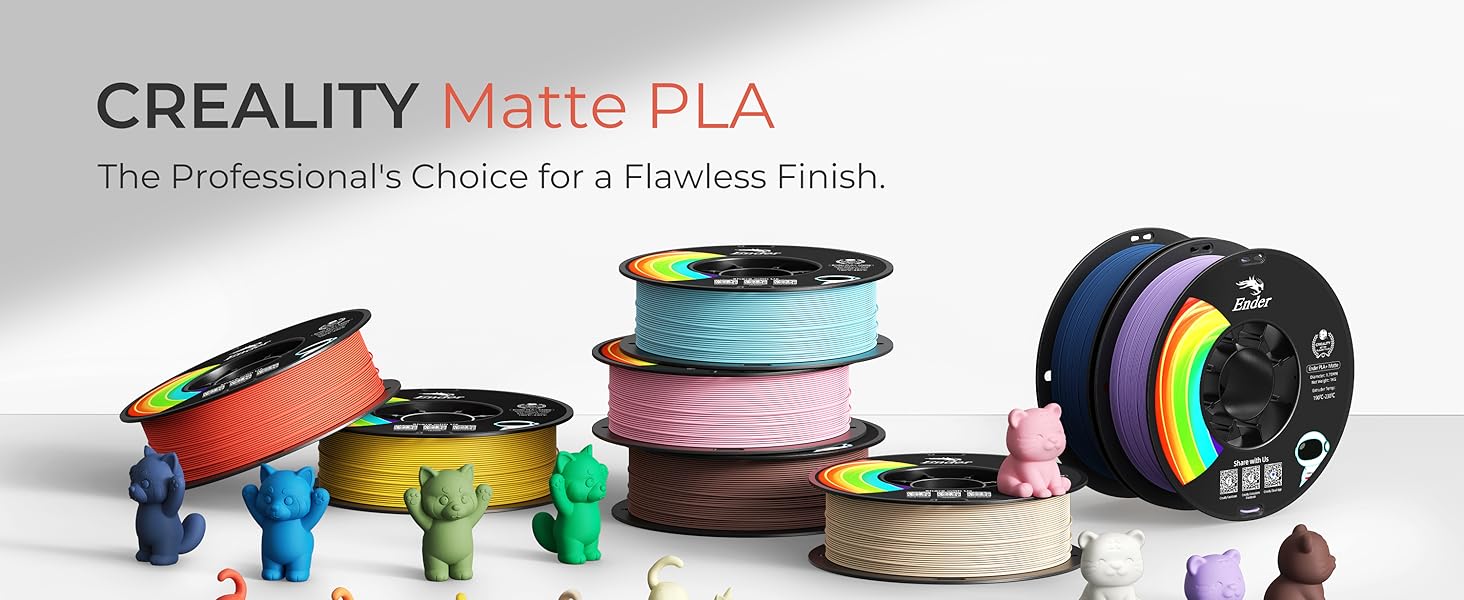 Amazon.com: Creality Matte PLA+ Filament 1.75mm,4kg(8.8lb) No-Shine Finish 3D Printer PLA ...