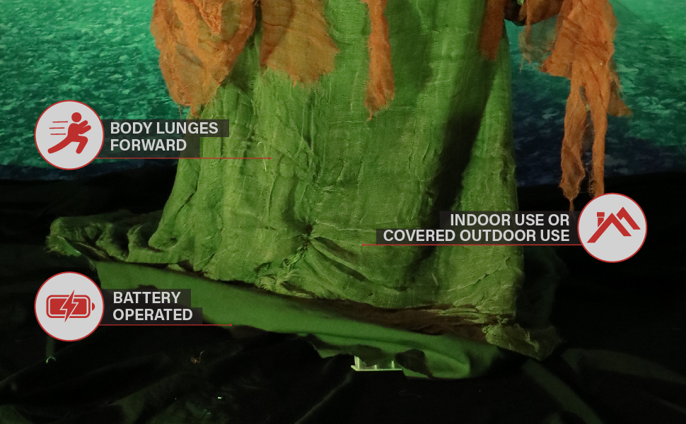 Amazon.com: Haunted Hill Farm Motion-Activated Jack O' Lunger by Tekky, Lunging Halloween ...