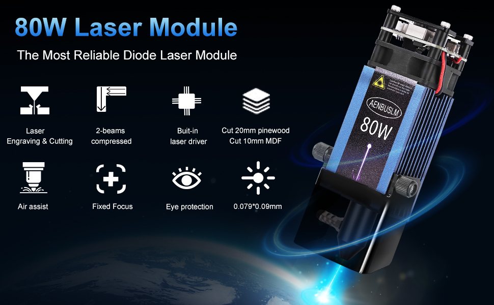 Amazon.com: AENBUSLM 80W Laser Module with Air Assist, 10W Output Power ...
