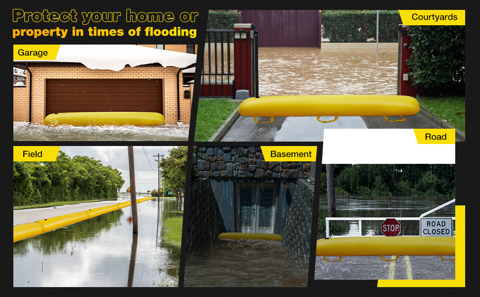 Landical Flood Barriers for Home Reusable Flood Prevention Barriers Water Barrier for Flooding ...