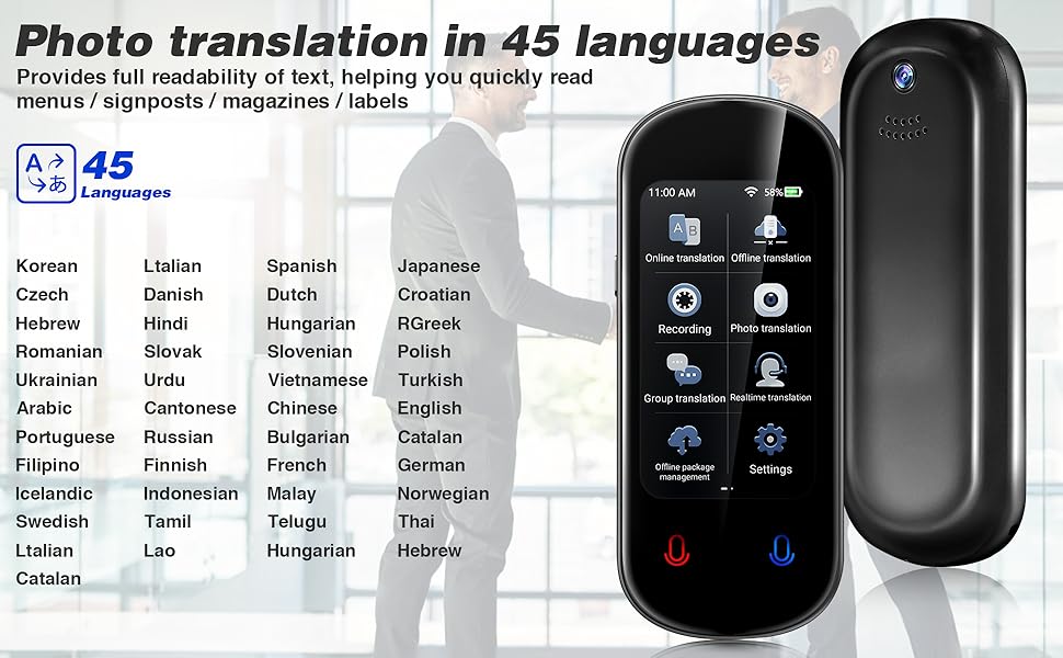 Amazon.com: 2023 Upgraded AI Translator Device,138 Online and 17+37 ...