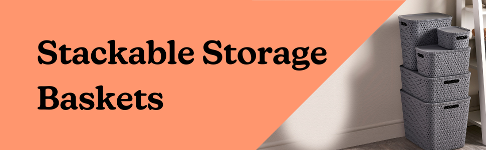 Store & Order Storage Box with Lid, Extra Large Stackable Decorative ...