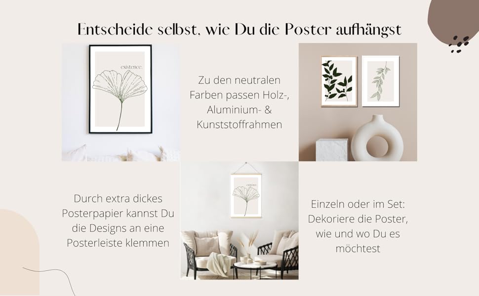 Amazon.de: BLATT PAPIER® 6er Premium Poster Set (2x A3, 4x A4) - Wandbilder Set, Bilder Set ...