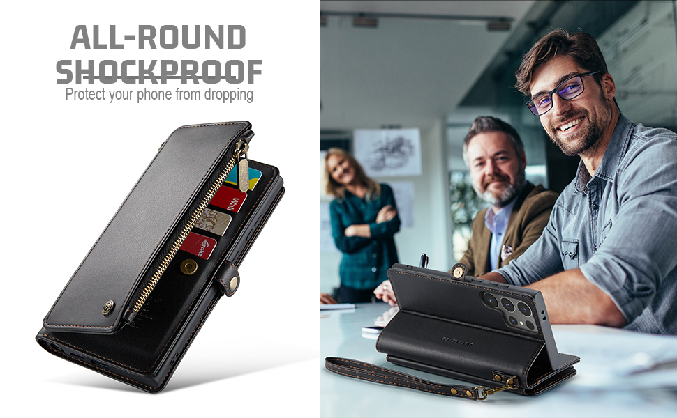 Amazon.com: Defencase for Samsung Galaxy S24 Ultra Case, RFID Blocking Galaxy S24 Ultra Wallet ...