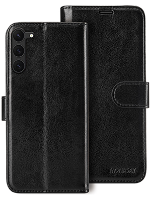 Amazon.com: MONASAY Wallet Case Compatible for Galaxy S23 5G,[RFID Blocking] Flip Folio Leather ...