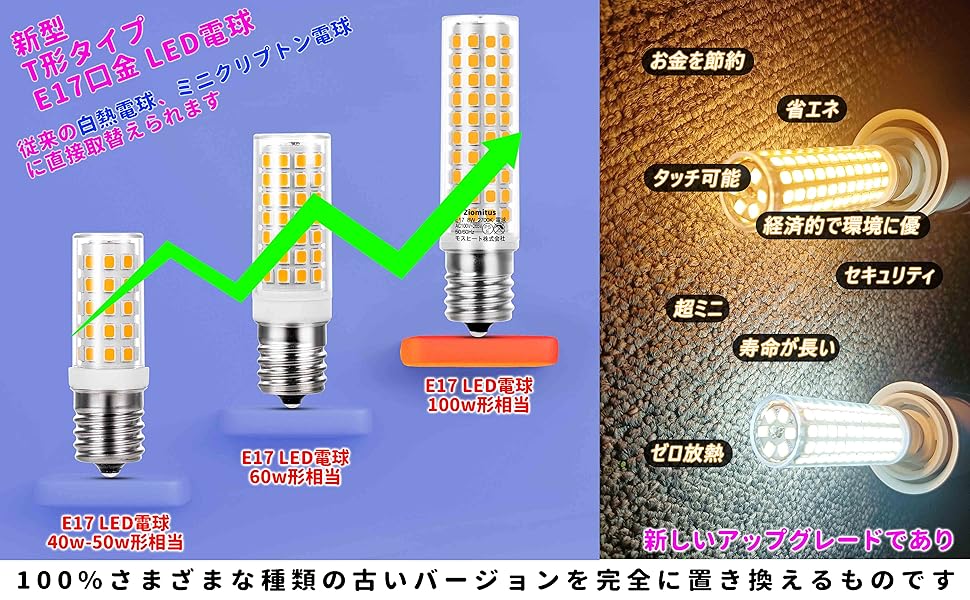 Amazon | LED電球 17口径 100w 1200lm E17 100w LED 5000k昼白色相当 高演色性 全方向広配光 断熱材施工 閉器具対応 調光器非対応 日本PSE認証済 ...