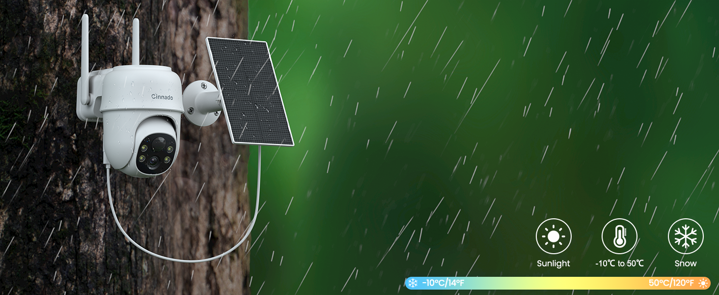 Amazon.com : Cinnado 2K Cameras for Home Security-2.4G WiFi Outdoor Camera Wireless Solar ...